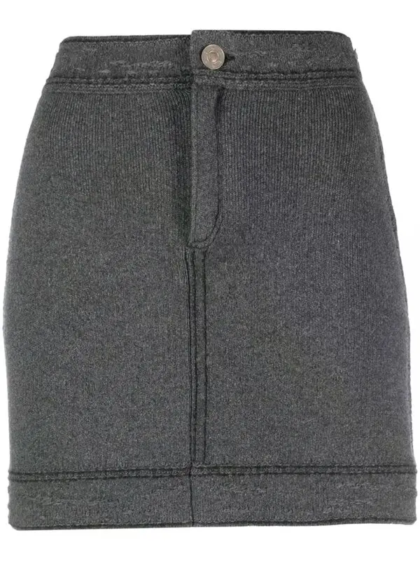 BARRIE Contrast-stitch Mini Skirt - Grey