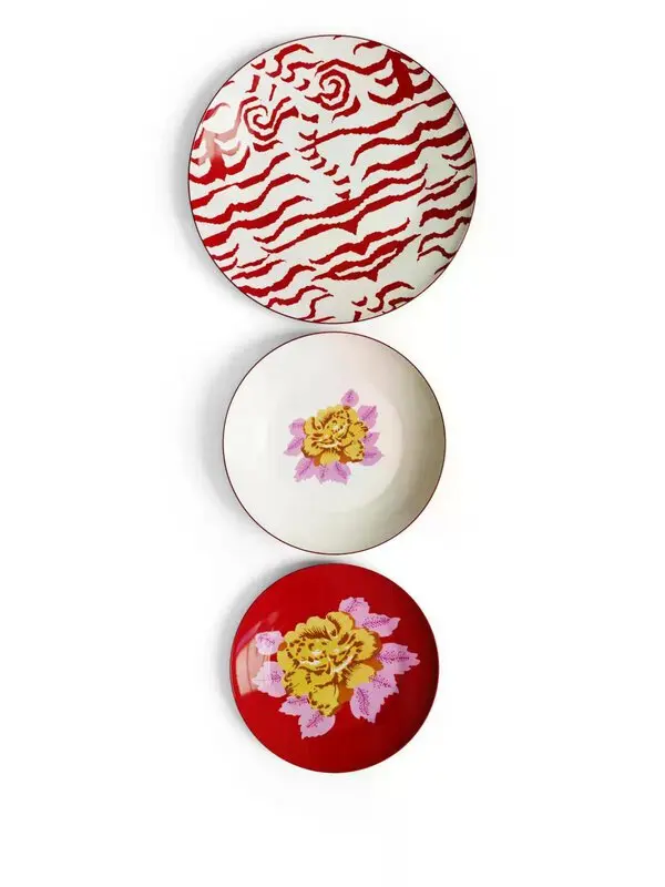 LISA CORTI Indian Tiger Table Plates - Red