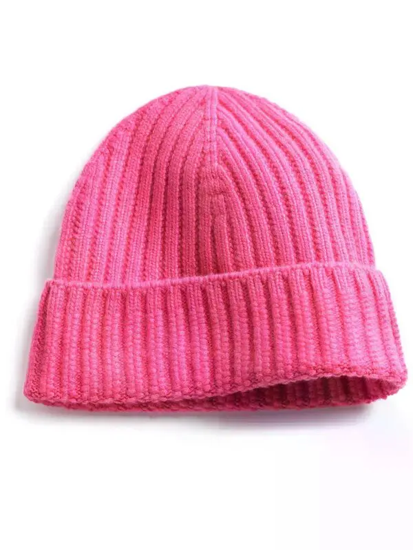 BARRIE Ribbed-knit Cashmere Beanie - Pink