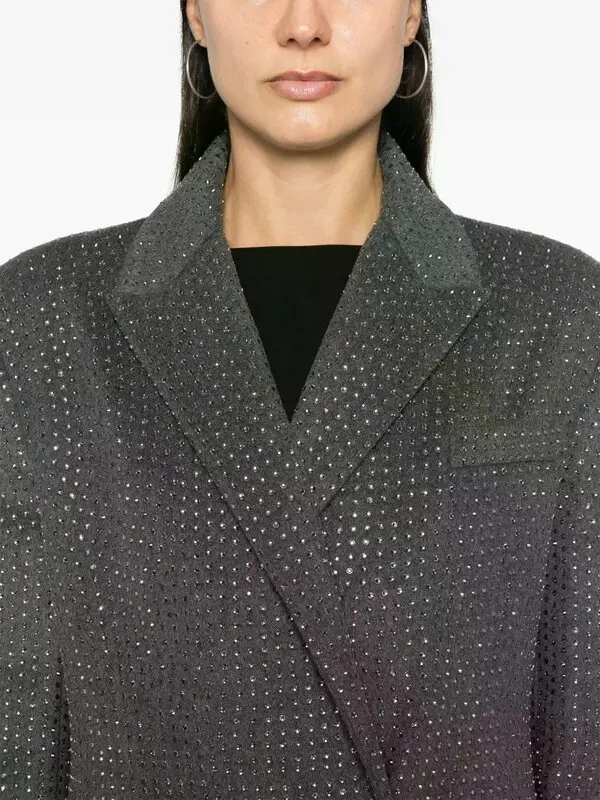 Giuseppe Di Morabito Rhinestone-embellished Wool-blend Overcoat