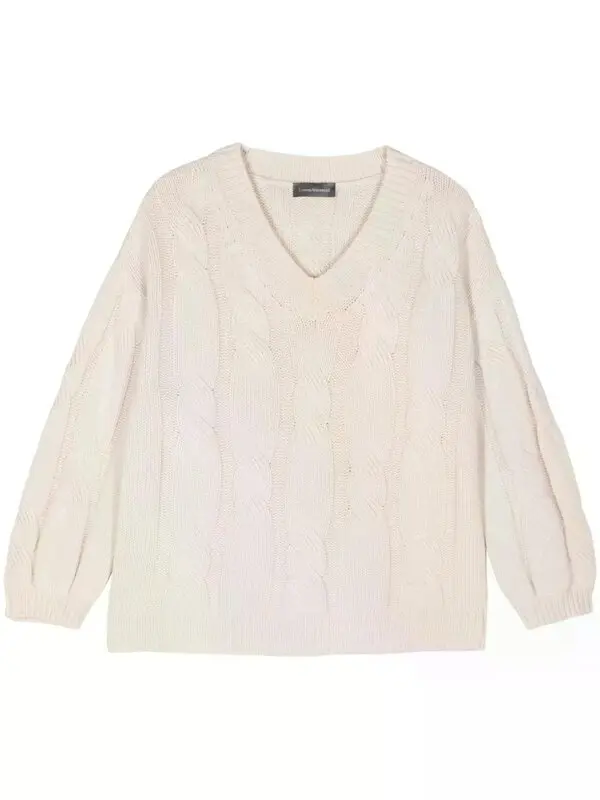 Lorena Antoniazzi Cable Knit V-neck Sweater