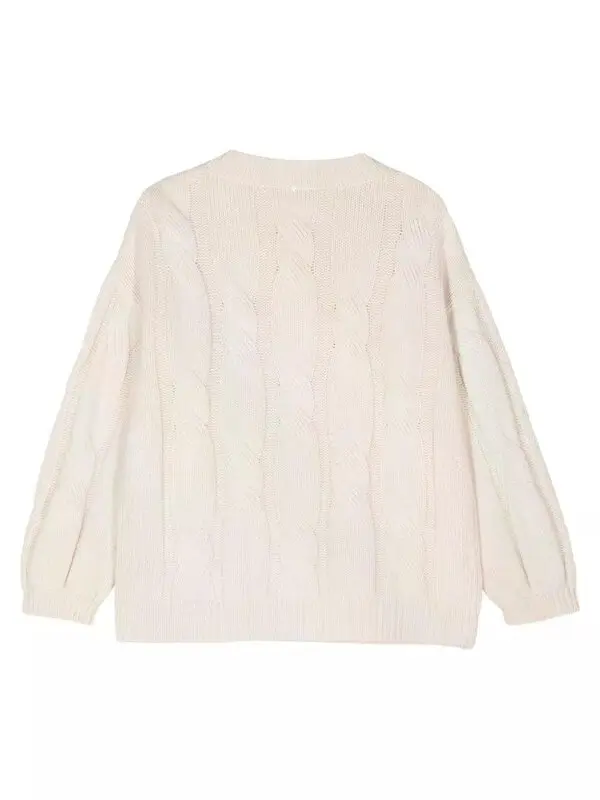Lorena Antoniazzi Cable Knit V-neck Sweater