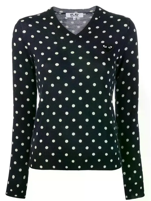 Play Comme Des Garcon Polka-dot Knit Sweater