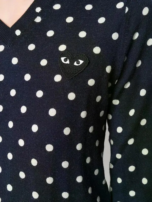 Play Comme Des Garcon Polka-dot Knit Sweater