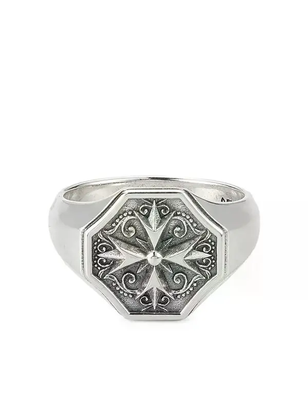 Emanuele Bicocchi Logo-crest Signet Ring - Silver