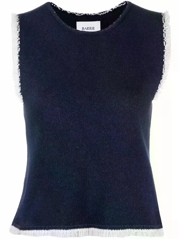 BARRIE Fringe-trim Top - Blue