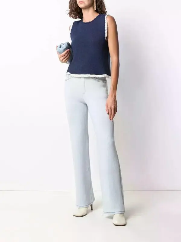 BARRIE Fringe-trim Top - Blue