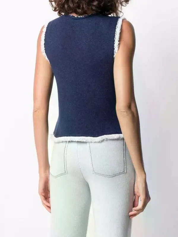 BARRIE Fringe-trim Top - Blue