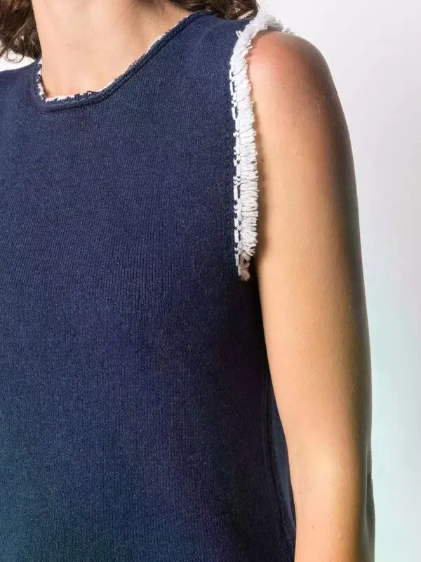BARRIE Fringe-trim Top - Blue