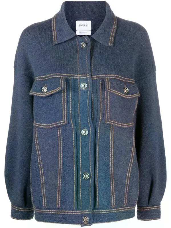 BARRIE Contrast-stitching Denim-effect Jacket
