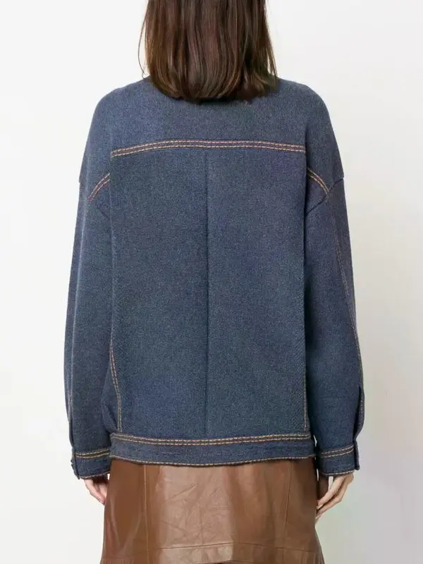 BARRIE Contrast-stitching Denim-effect Jacket