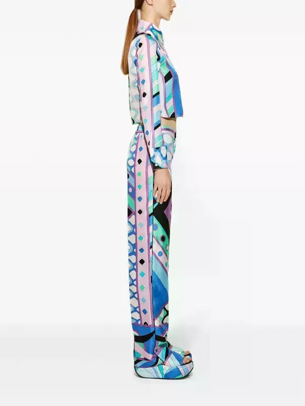 Emilio Pucci Vivara-print Silk Trousers