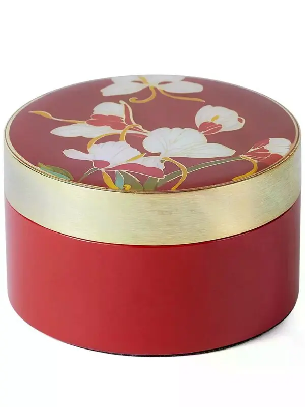 Shanghai Tang Ginger Flower Enamel Box - Red