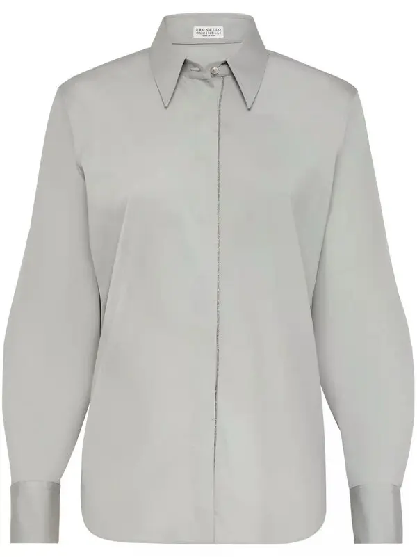 Brunello Cucinelli Spread-collar Long-sleeve Shirt