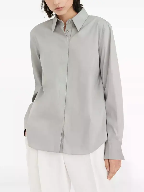 Brunello Cucinelli Spread-collar Long-sleeve Shirt