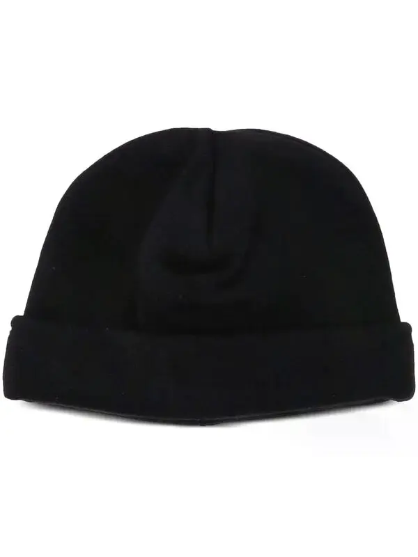 Moschino Folded Cotton Beanie - Black