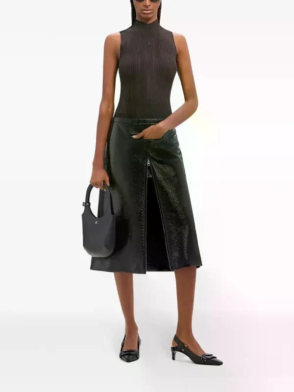 COURREGES Contrast Frame Ribbed Tank Top