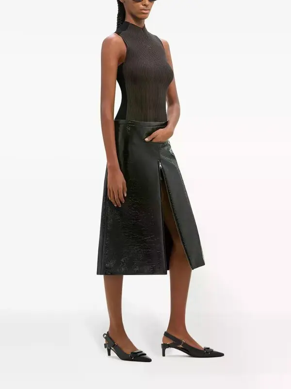 COURREGES Contrast Frame Ribbed Tank Top