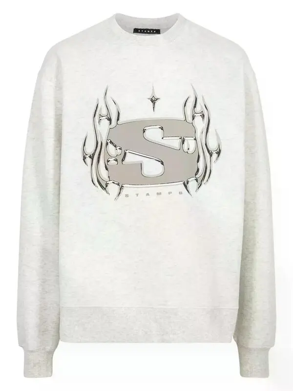 STAMPD Chrome Flame Crew-neck Sweatshirt - Grey