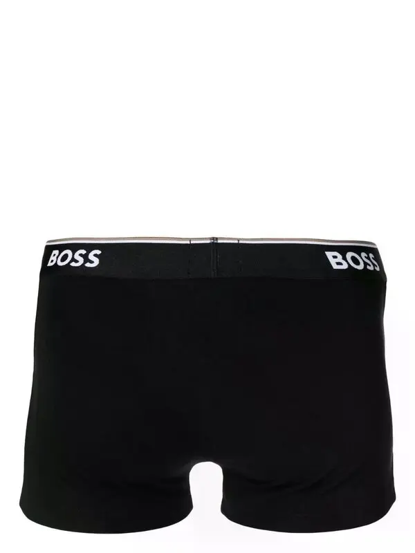 BOSS Pack-of-three Logo-waistband Boxer Briefs - Black