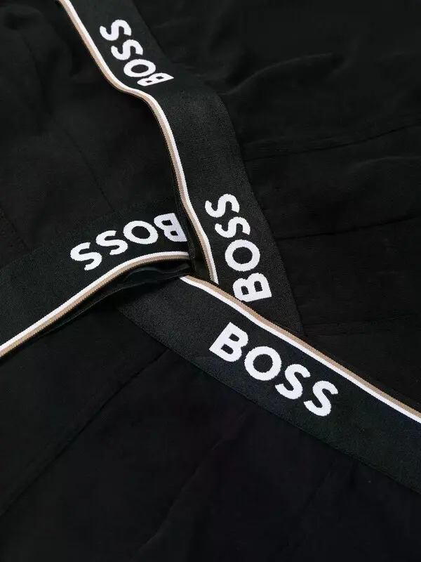 BOSS Pack-of-three Logo-waistband Boxer Briefs - Black
