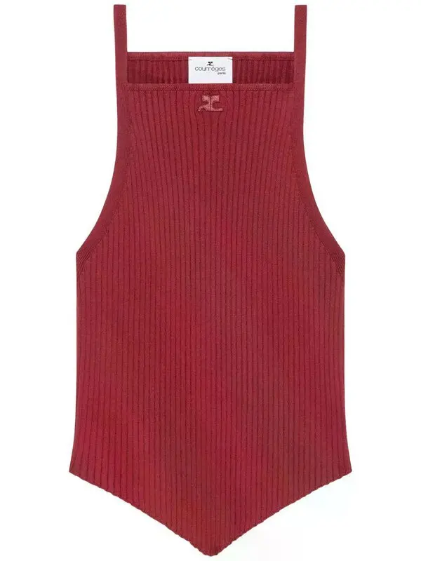 COURREGES Pointy Rib-knit Tank Top