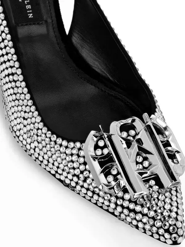 Philipp Plein 50mm Gothic Plein Slingback Pumps