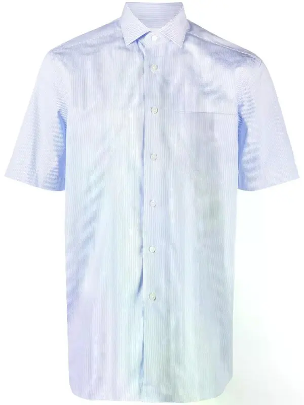 XACUS Striped Short-sleeve Cotton Shirt