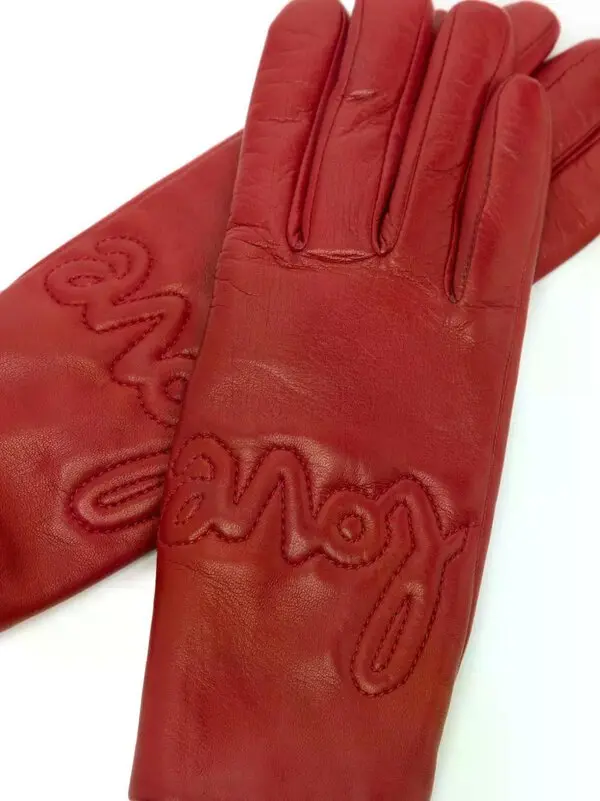 AGNELLE Decorative-stitching Leather Gloves