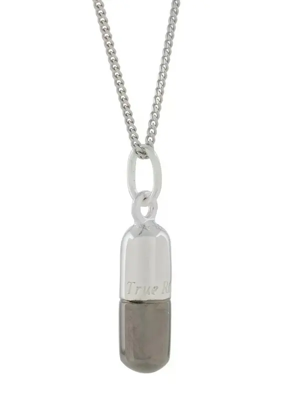 TRUE ROCKS Mini Pill Pendant Necklace - Silver