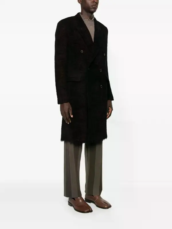 UMA WANG Frayed Double-breasted Coat