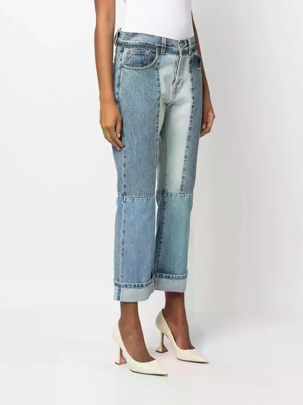 Victoria Beckham Straight-leg Patchwork Jeans