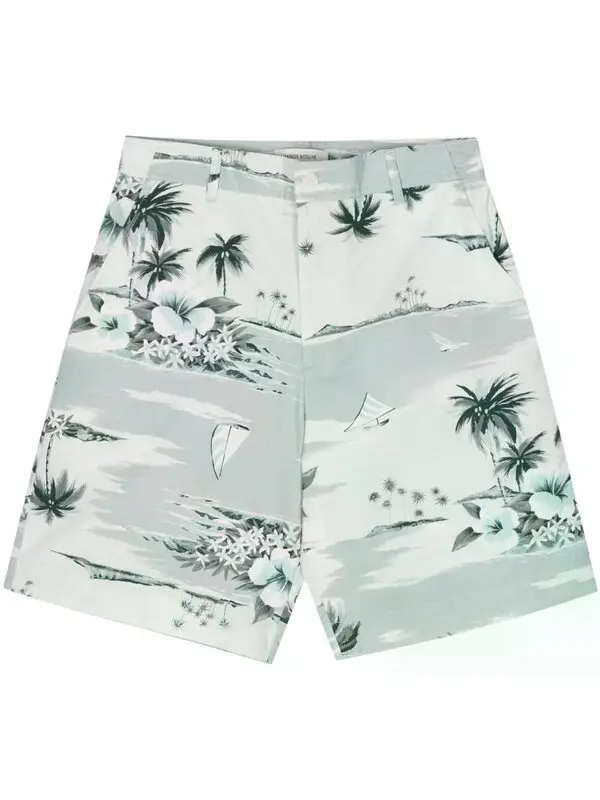 Maison Kitsuné Graphic-print Deck Shorts