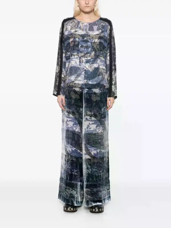 PIERRE-LOUIS MASCIA Floral Print Silk Blouse - Blue