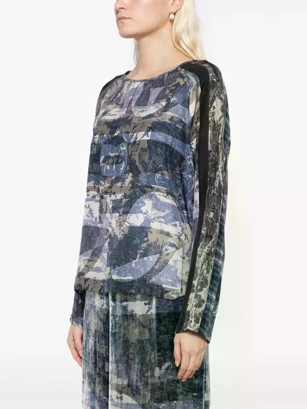 PIERRE-LOUIS MASCIA Floral Print Silk Blouse - Blue