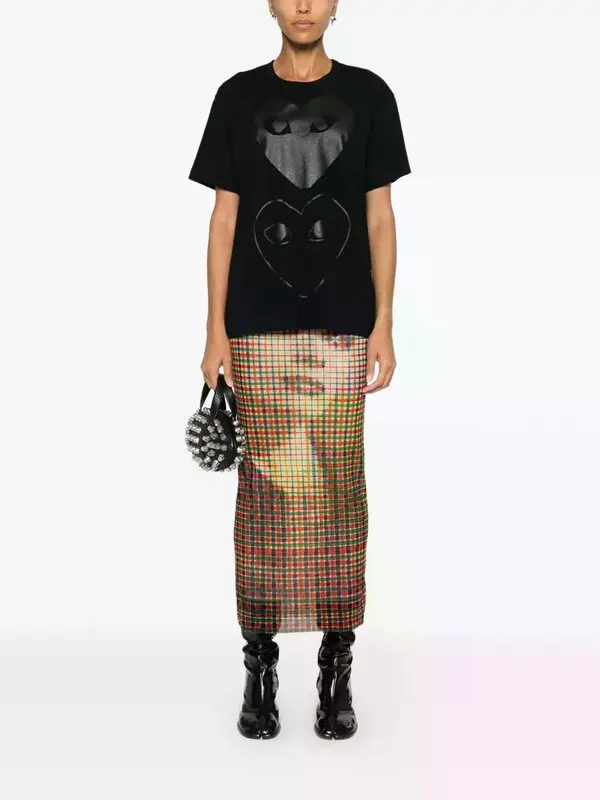 Play Comme Des Garcon Double Heart-print T-shirt