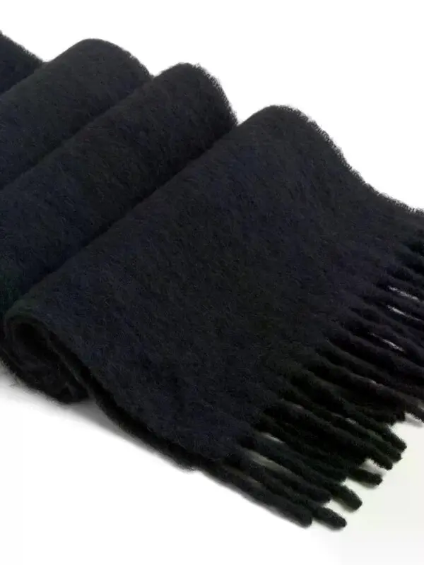 Marni Brushed Alpaca-blend Scarf With Fringes - Black