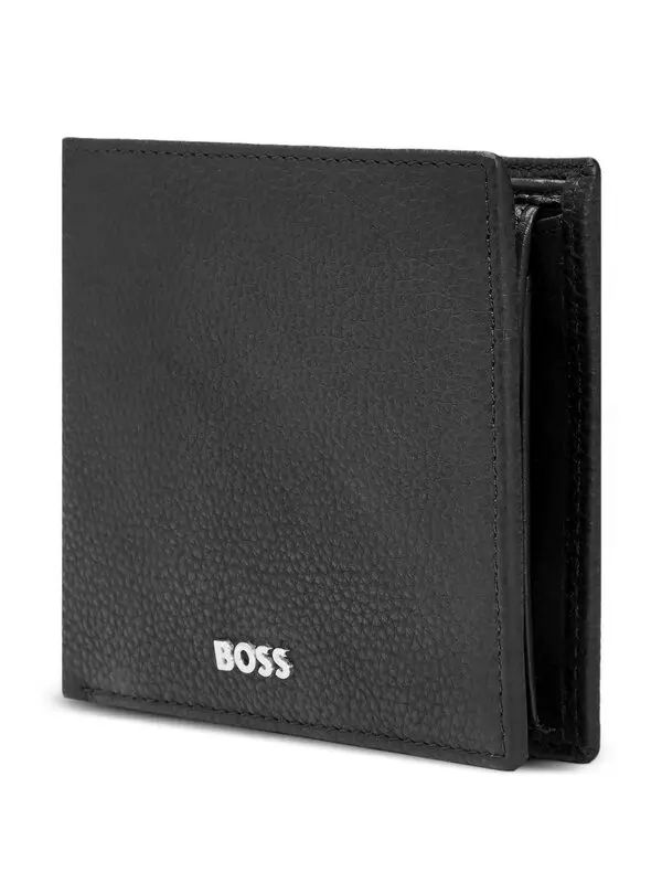 BOSS Logo-print Leather Wallet - Black