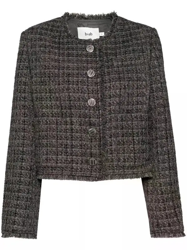 B+AB Tweed Cropped Jacket - Grey
