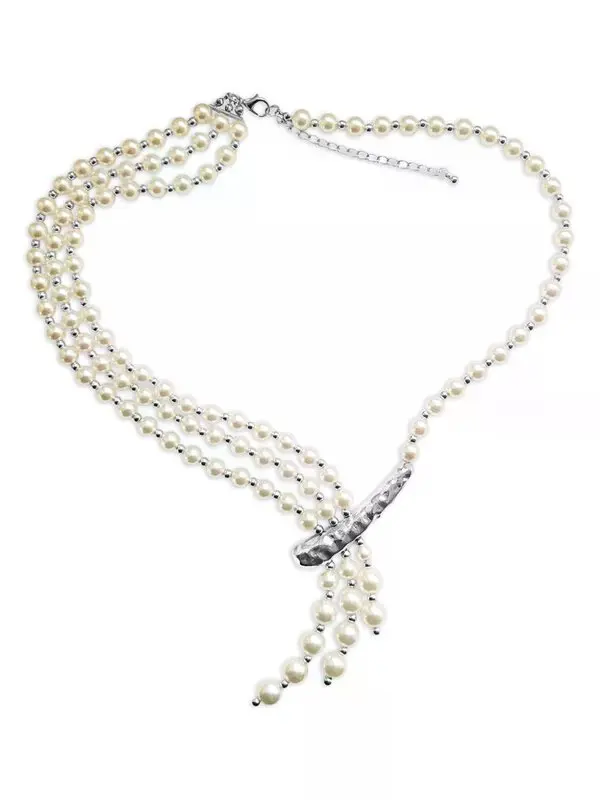 HZMER JEWELLERY Pearl-embellished Necklace - Silver