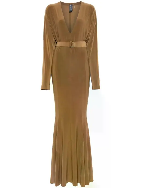 Norma Kamali V-neck Fishtail Gown