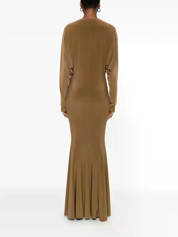 Norma Kamali V-neck Fishtail Gown