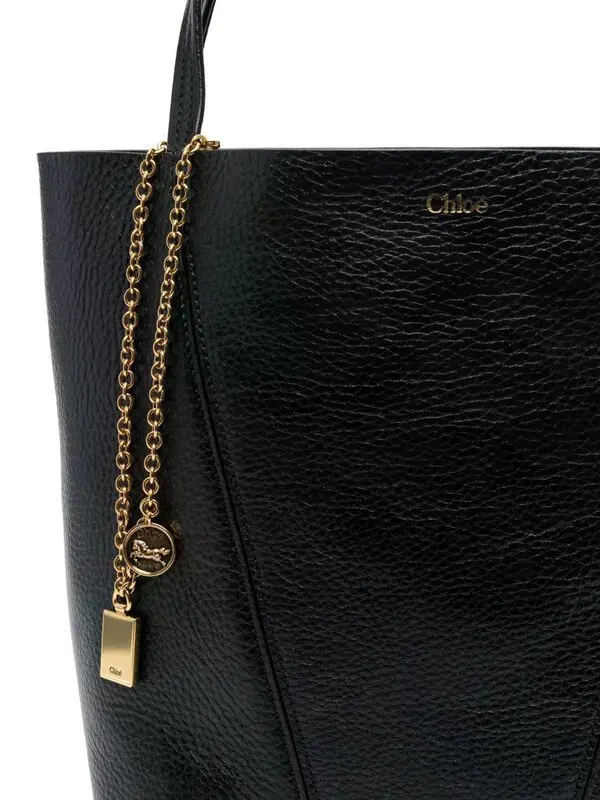 Chloé Spin Pebbled-leather Tote - Black