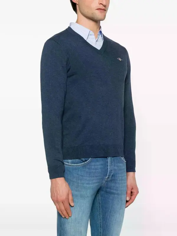 Gant Cotton V-neck Sweater