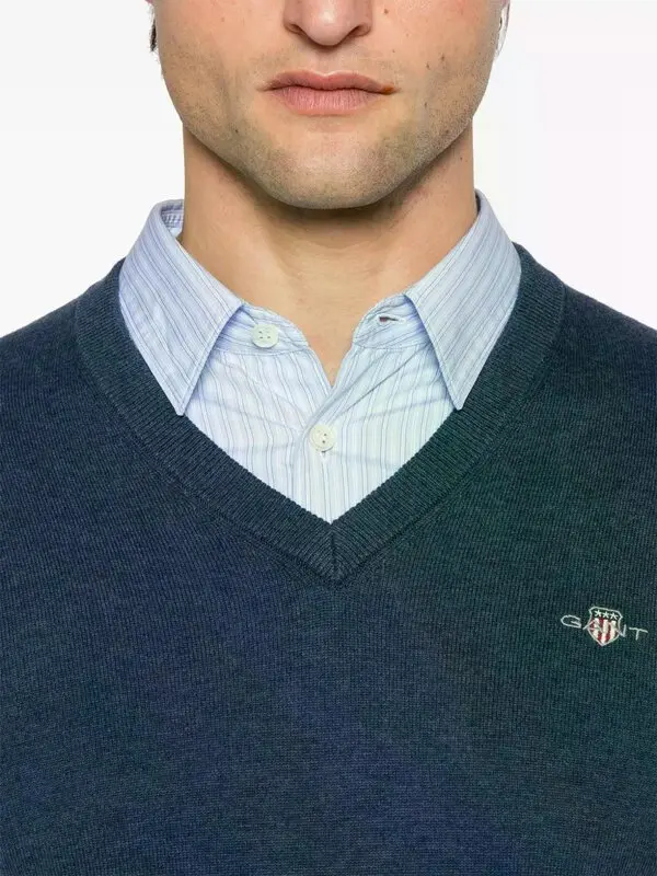 Gant Cotton V-neck Sweater