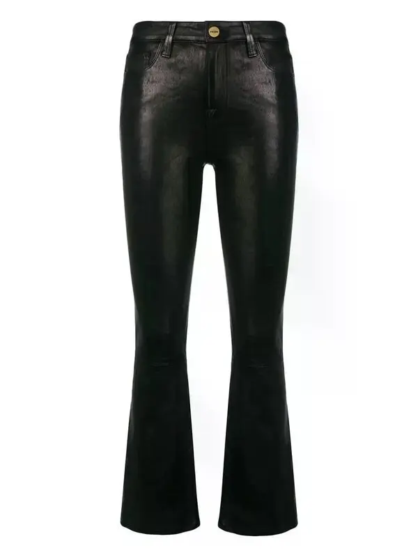 FRAME Kick Flare Lambskin Trousers