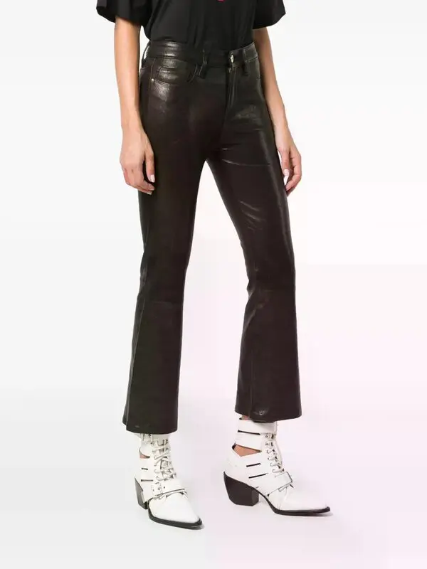 FRAME Kick Flare Lambskin Trousers