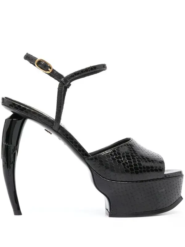 Roberto Cavalli Tiger Tooth Platform Sandals