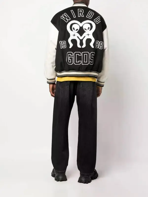 Gcds Two-tone Logo-patch Bomber Jacket