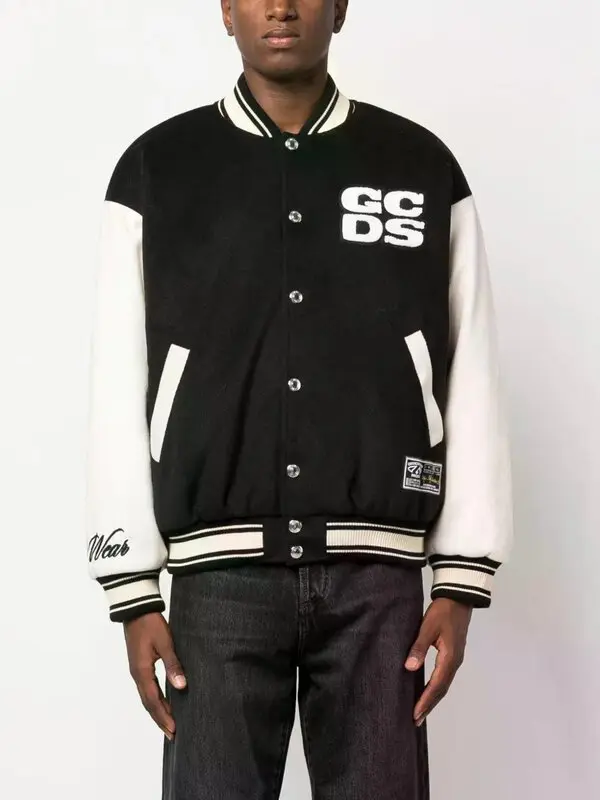 Gcds Two-tone Logo-patch Bomber Jacket